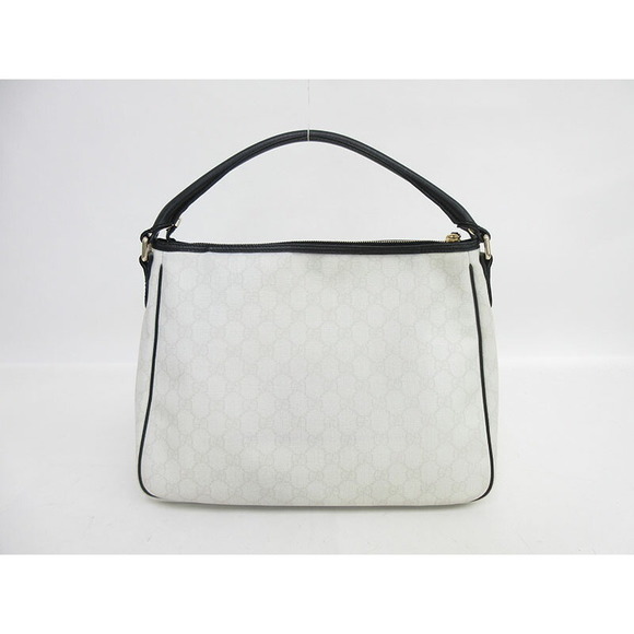 Gucci | Bags | Gucci Gg White Plus Bag Black Shoulder Leather | Poshmark
